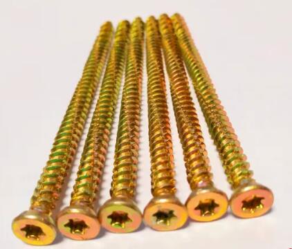 Concrete screw torx pozi 6 nibs yellow zinc hi-lo thread - Haiyanbolt.com